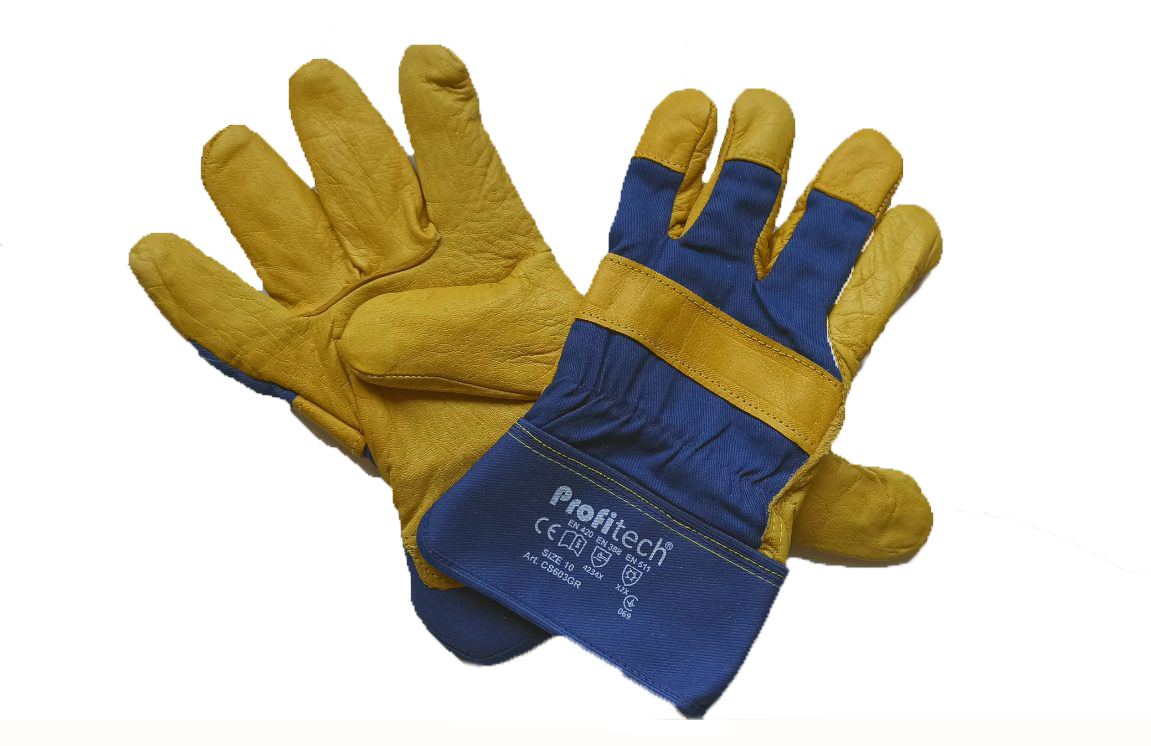 Рукавички Profitech CS405-В-фліс бавов/шкіра, сині утеплені флісом ...